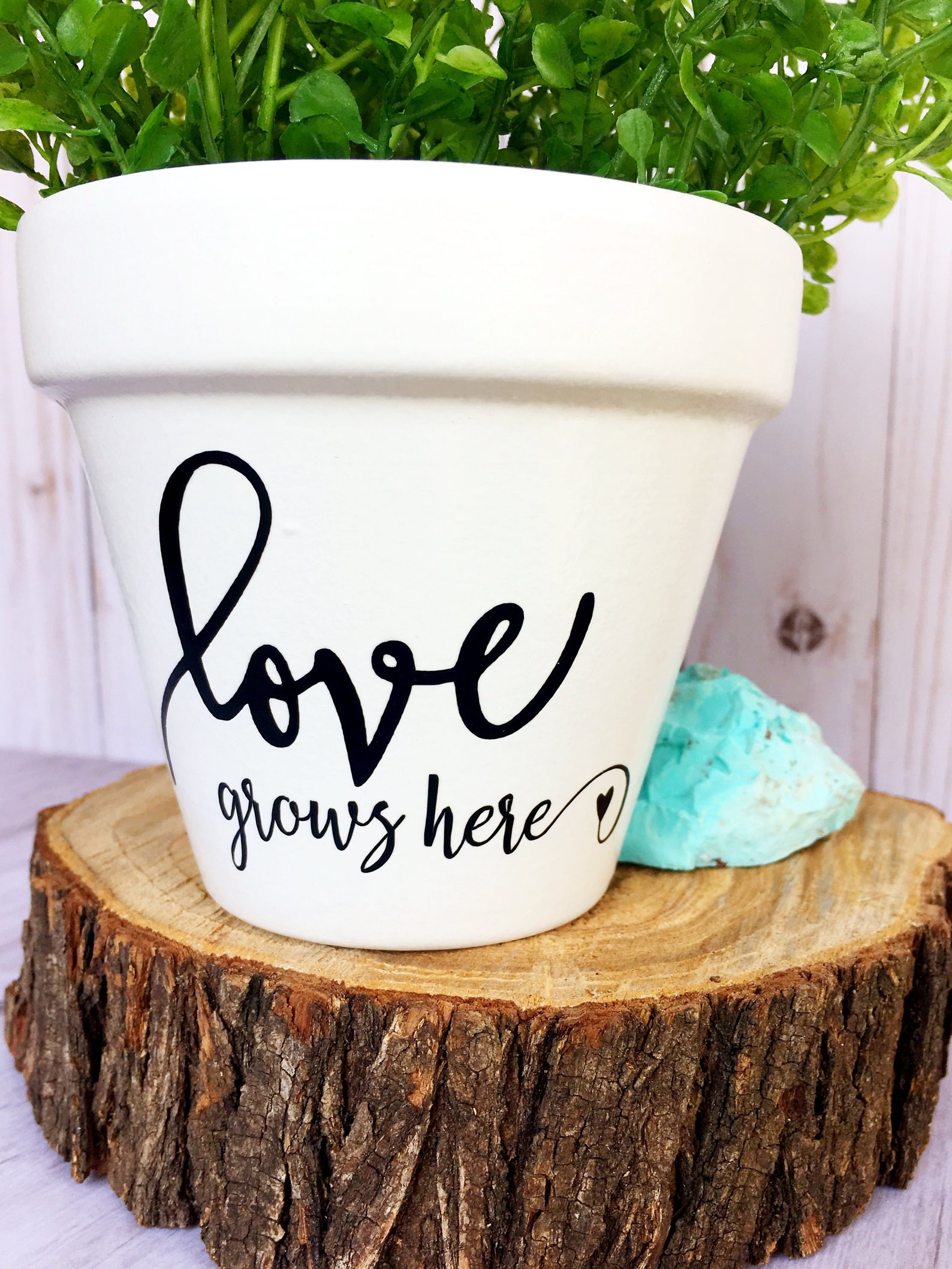 Love Grows Here Flower Pot Cute Pot Planter Pot Plant | Etsy