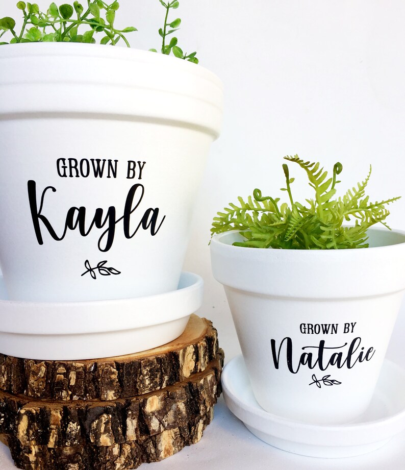 Grown by Name Pot Personalized Gift for Gardener Custom - Etsy