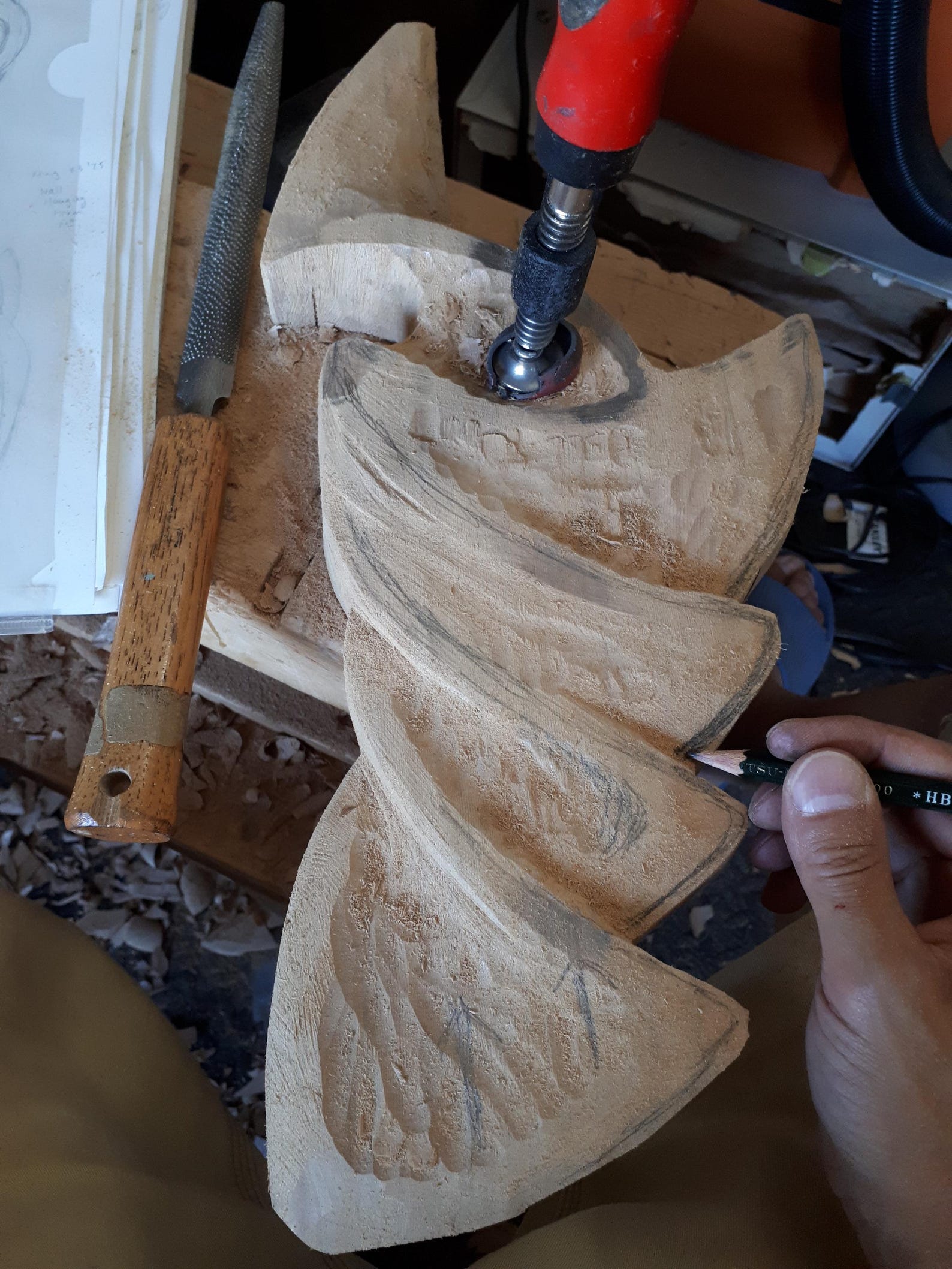 Bird Inspired Abstract Wall Art Sculpture - Height 16 Inches - Carved ...
