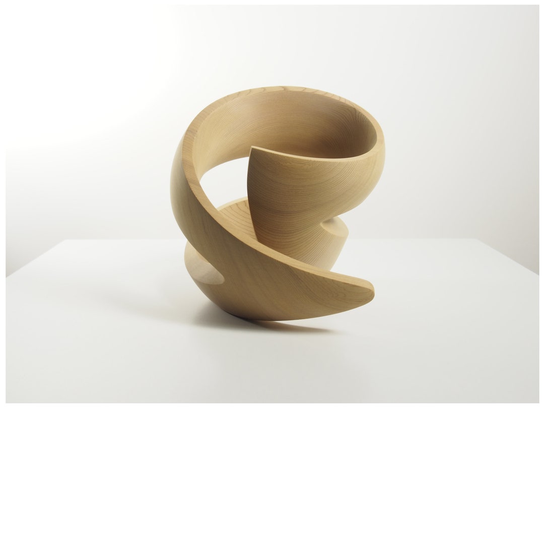 Abstract Wood Sculpture - Involution No.3- 2024 - Western Red Cedar - Open, Subtle, Spiral ...