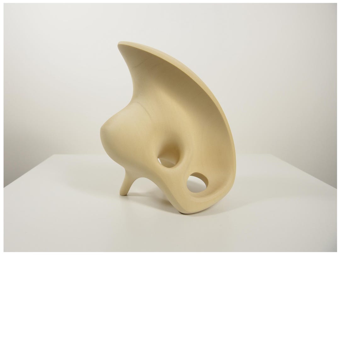 Abstract Wood Sculpture - Involution No.4 - Hand Carved in Yellow Cedar - 2025 - Fine Art ...