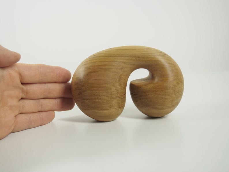 Modern Abstract Cedar Wood Sculpture - Small, Tabletop, Natural Grain ...