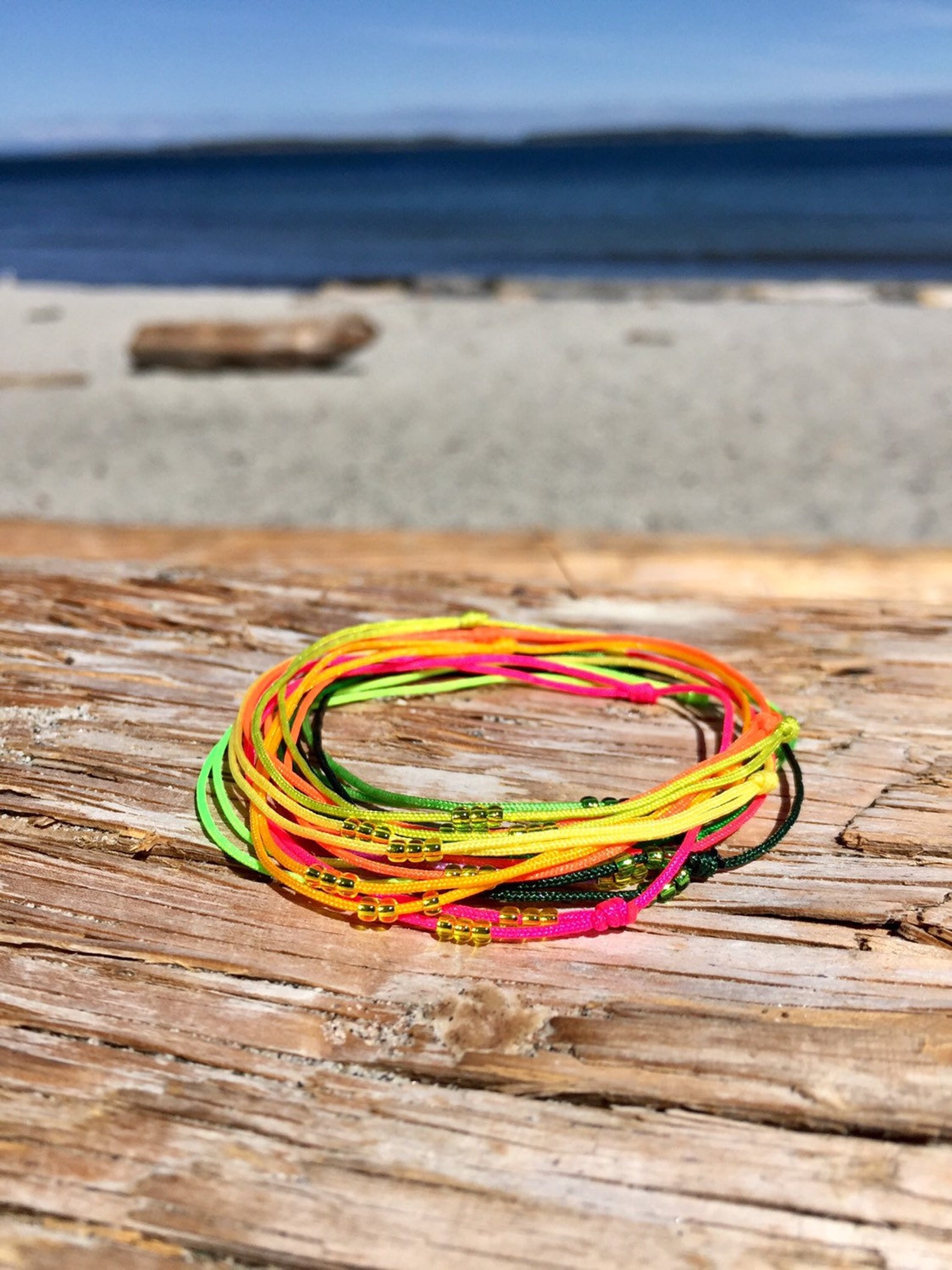 Neon Colors Bracelet, Hot Pink String Bracelet, Waterproof Bracelet ...