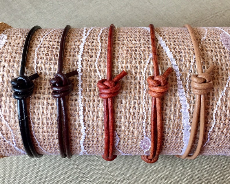 Leather Cord Bracelet Mens Leather Bracelet Surfer Etsy