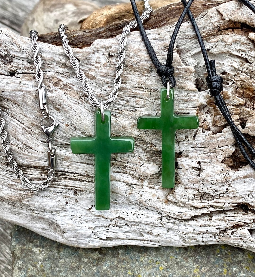 Jade Cross Necklace, Canadian Nephrite Jade, Canadian Jade Cross ...