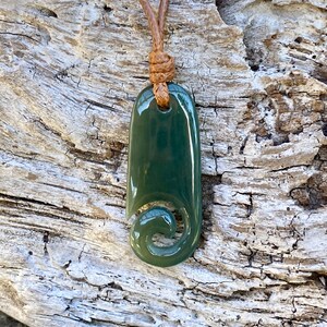 Natural Nephrite Jade, Māori Style Jade Pendant, Jade Fish Hook Pendant ...