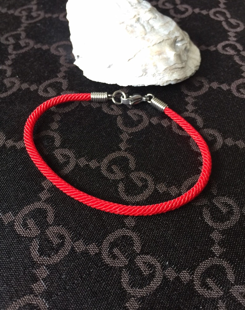 Lucky Red Cord Bracelet Mens Red Bracelet Energy Bracelet | Etsy
