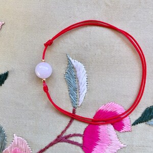 Red String Jade Bracelet, Jade Bead Bracelet, Friendship Bracelet, Red ...