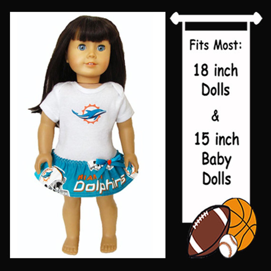 Miami Dolphins Football Team Cheerleader Doll Dress, Fits Most 18 Inch ...