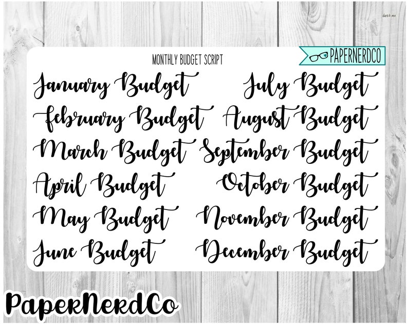 Budget Script Headers Bundle Mono Color - Etsy