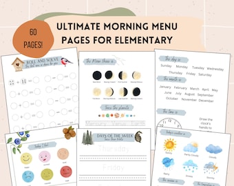 Morning Menu, Morning Time Bundle, Homeschool Printable, Preschool ...