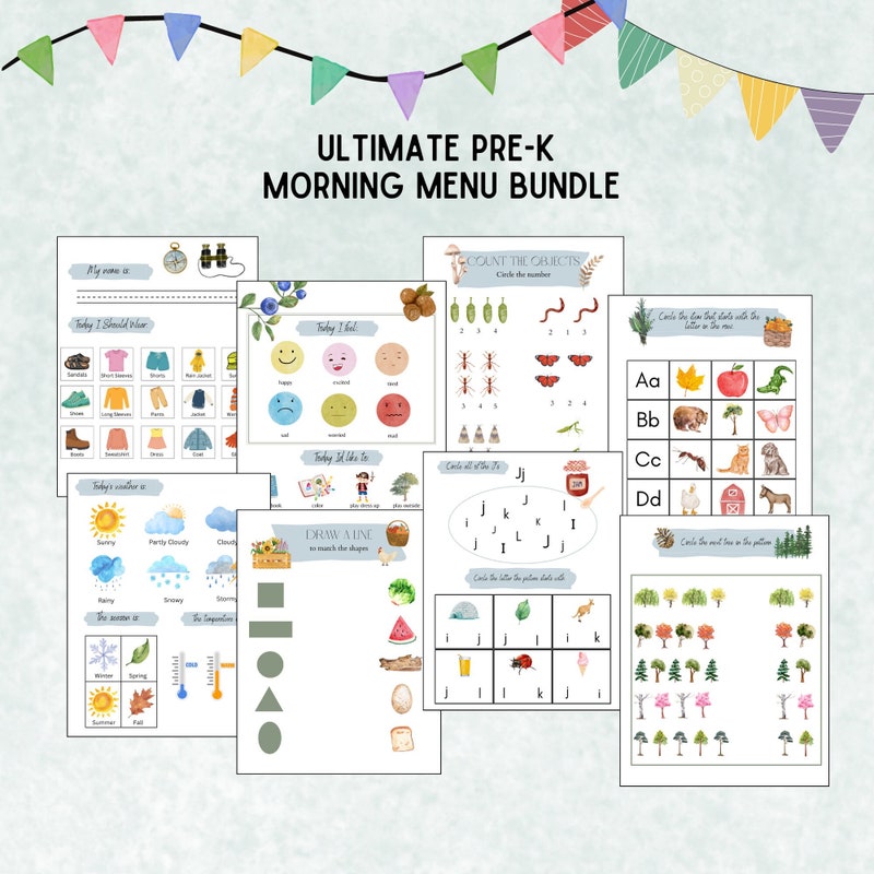 Pre K Morning Menu - Etsy
