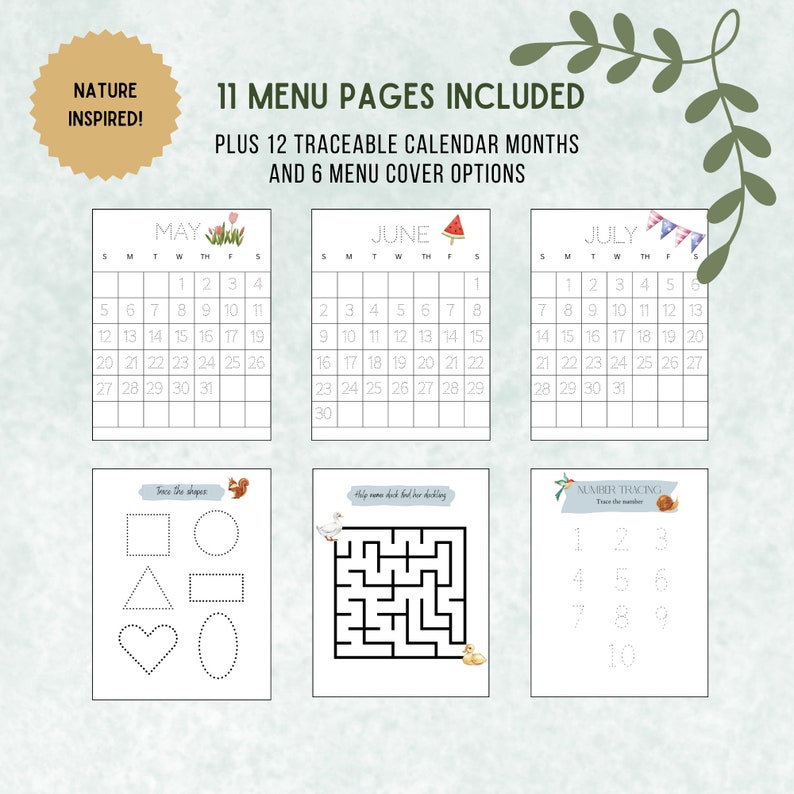 Morning Menu Bundle Pages - Etsy