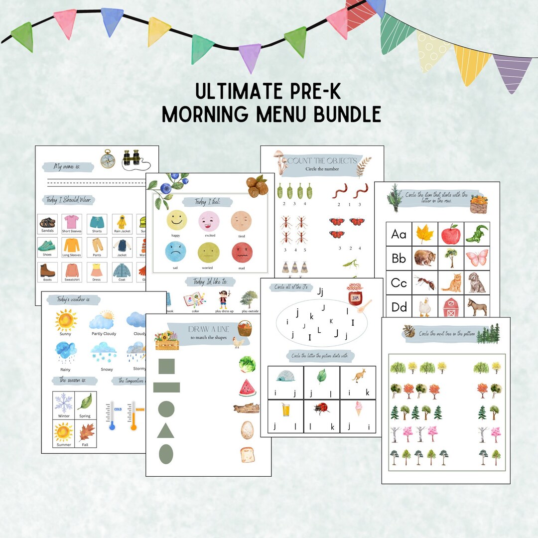 Ultimate Pre-k Morning Menu Bundle - Etsy