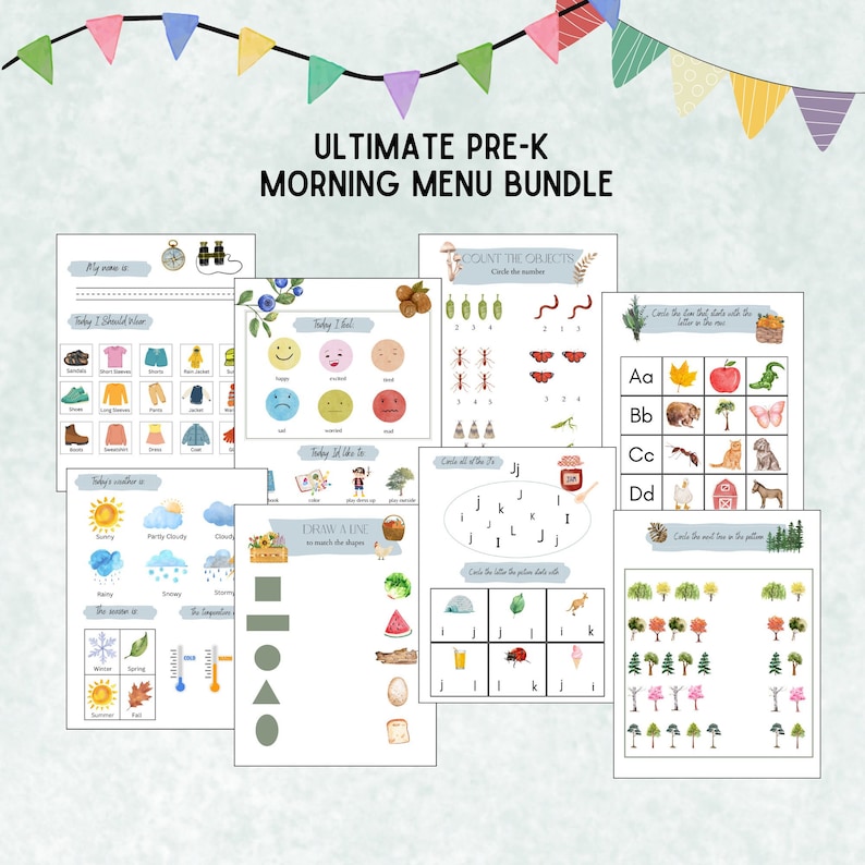 Ultimate Pre-k Morning Menu Bundle - Etsy