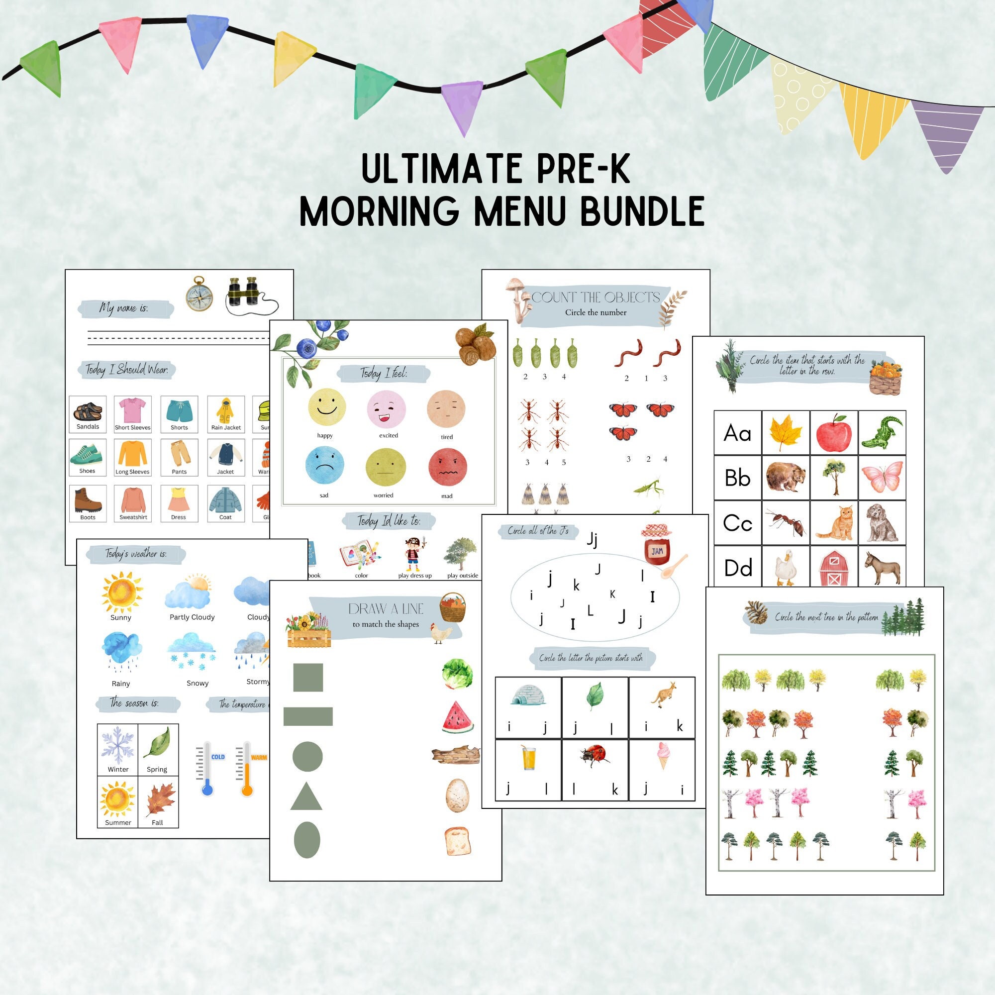 Ultimate Pre-k Morning Menu Bundle - Etsy
