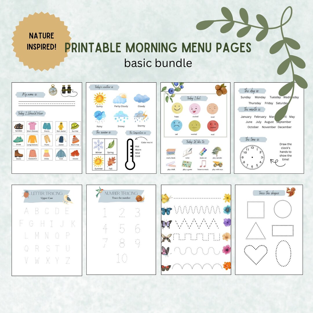 Morning Menu Bundle Pages - Etsy