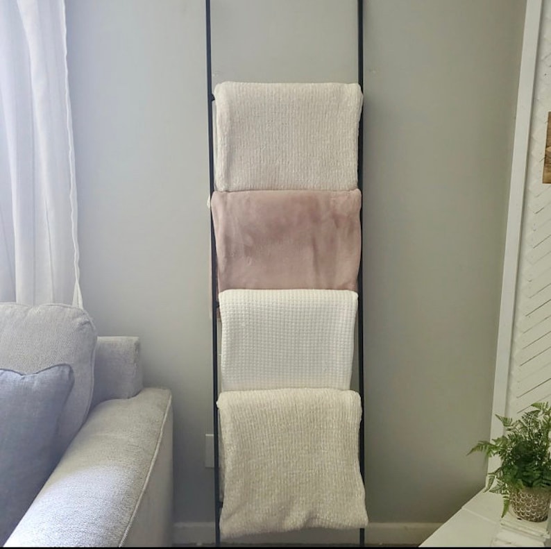 Straight Metal Blanket Ladder Home Decor Industrial Ladder - Etsy