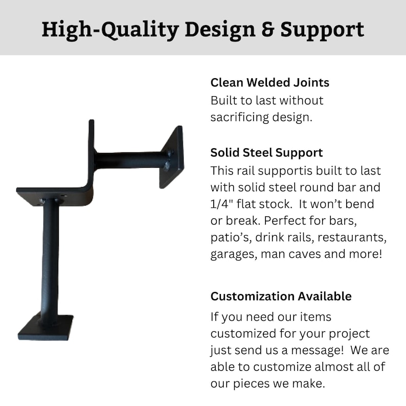 Handmade Bar Foot Rail Bracket: Steel Foot Rest Support - Etsy Hong Kong