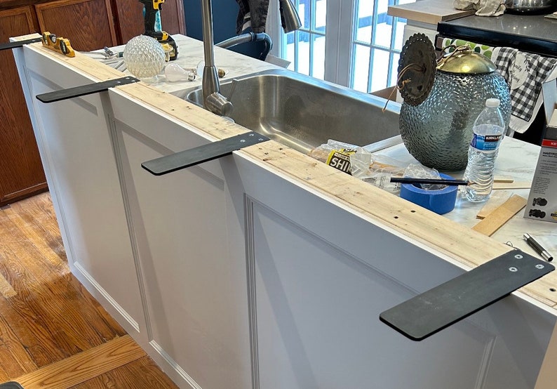 Heavy Duty Hidden Countertop Support Bracket – Flat Bar Island Brace - Etsy