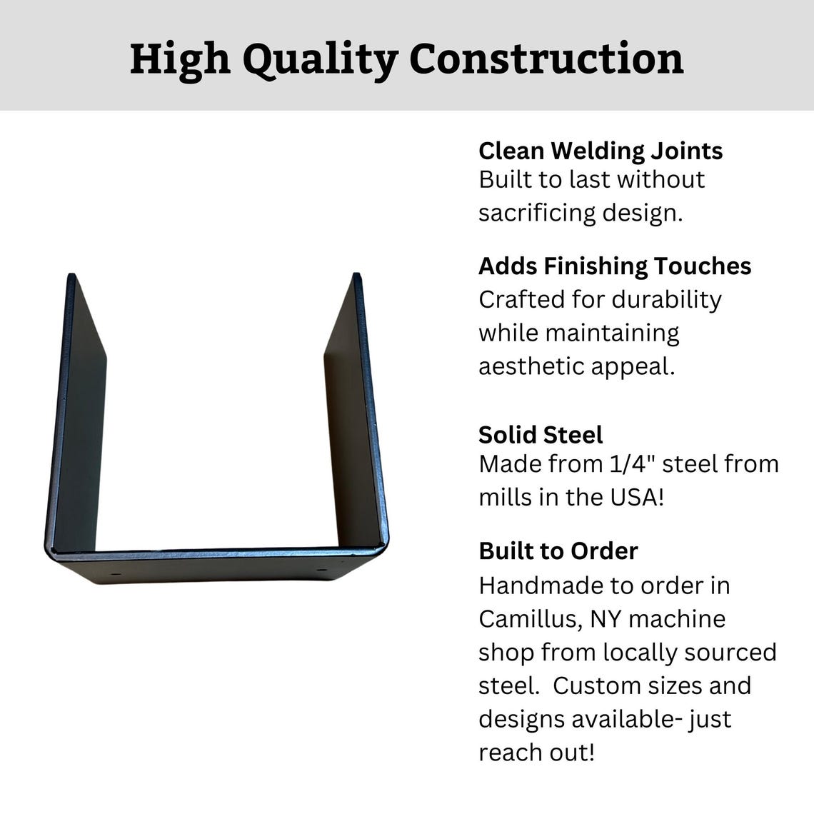 Custom 5" Metal Beam Straps | Heavy Duty 1/4" Thick Steel | Decorative ...
