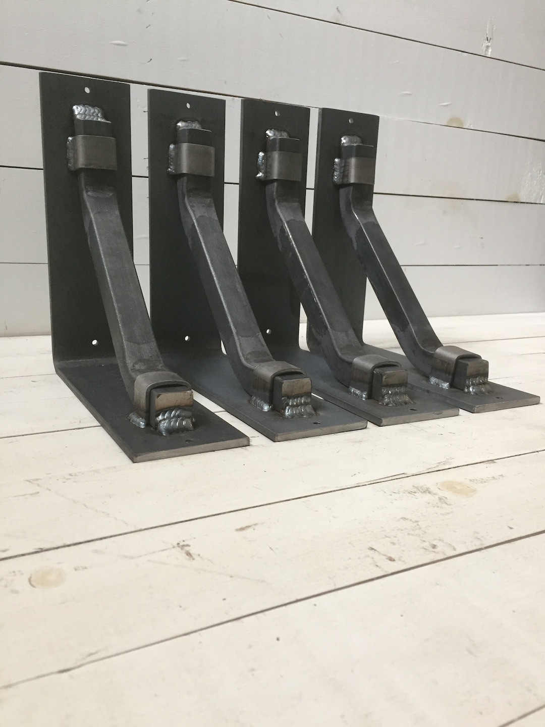 Industrial Style Metal Shelf Bracket With Support Bar - Heavy Duty ...