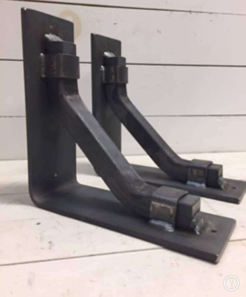 Industrial Style Metal Shelf Bracket With Support Bar - Heavy Duty ...