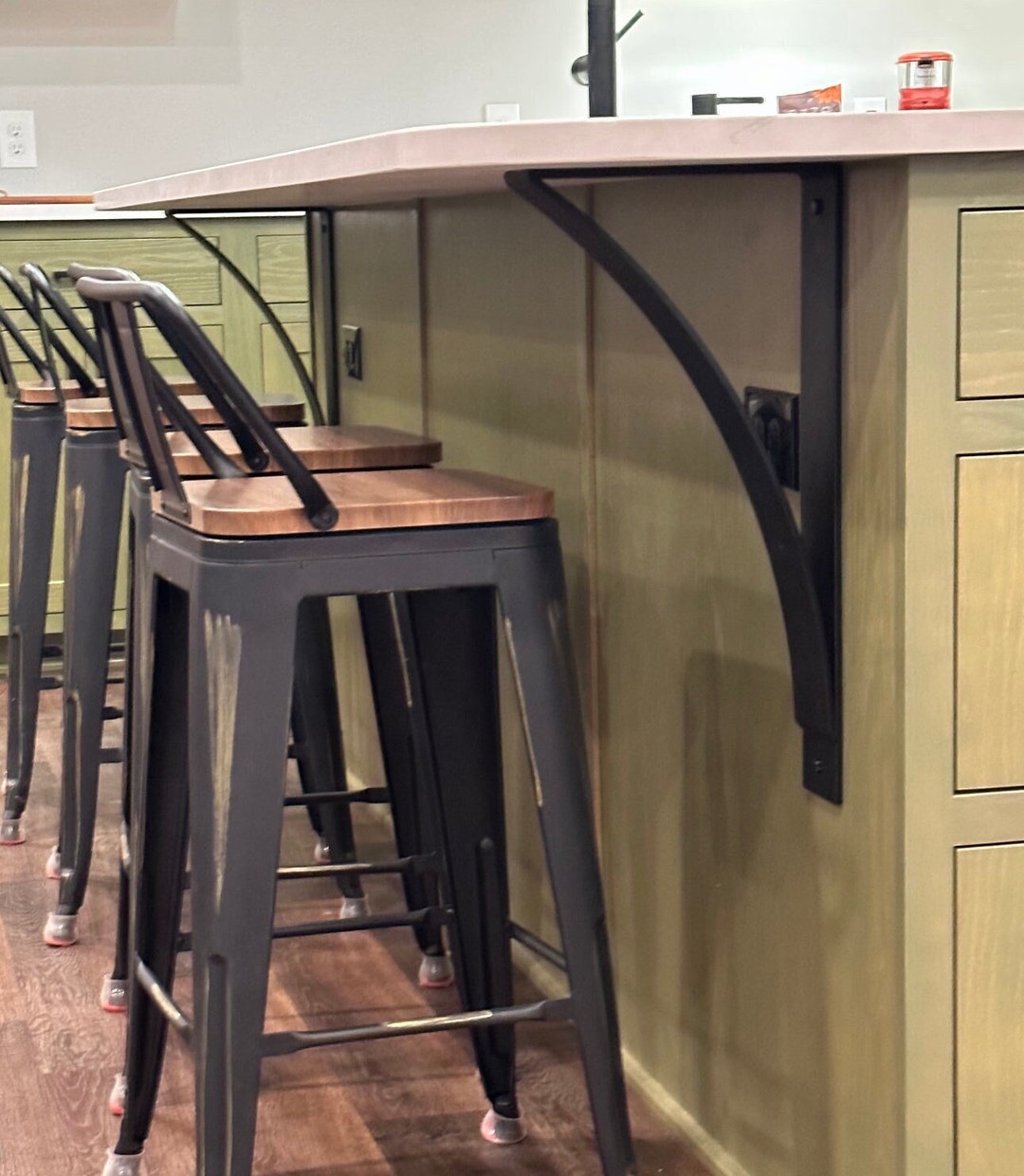 Handmade Modern Industrial Countertop Bracket - Sturdy Steel Support ...