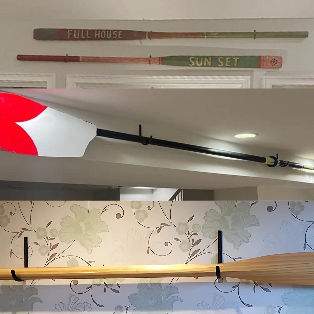 Handcrafted Oar Hanger | Paddle Hook for Canoe & Boat | Nautical Wall ...