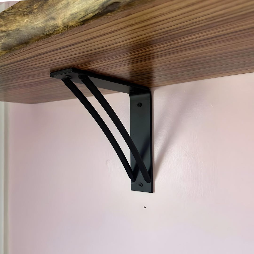 The Milarch Arched Shelf Bracket – Flat Bar Supports, Industrial Steel ...