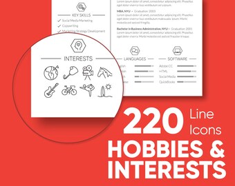 Resume Hobbies Icons - Etsy