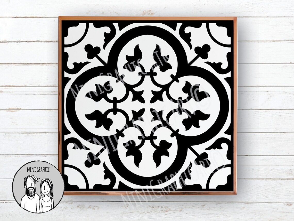 Tile Stencildigital SVG DXF JPG Tile Art Svg Moroccan Tile - Etsy
