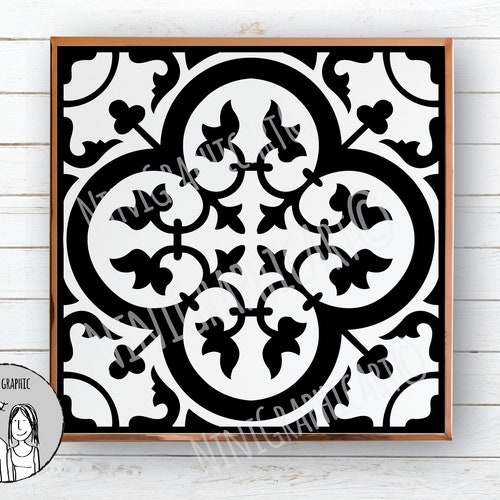 Tile Stencildigital SVG DXF JPG Tile Art Svg Moroccan Tile - Etsy
