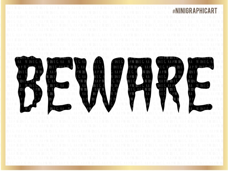 Halloween SVG BEWARE Svg Spooky SVG Digital Cut File - Etsy
