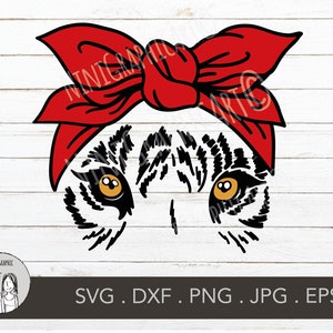 Tiger Svg, Tiger With Bandana, Cricut, Funny Wild Animal Head Clipart ...
