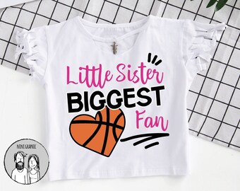 Basketball SVG, Little Sister Biggest Fan Svg, Svg Cut File, Basketball ...