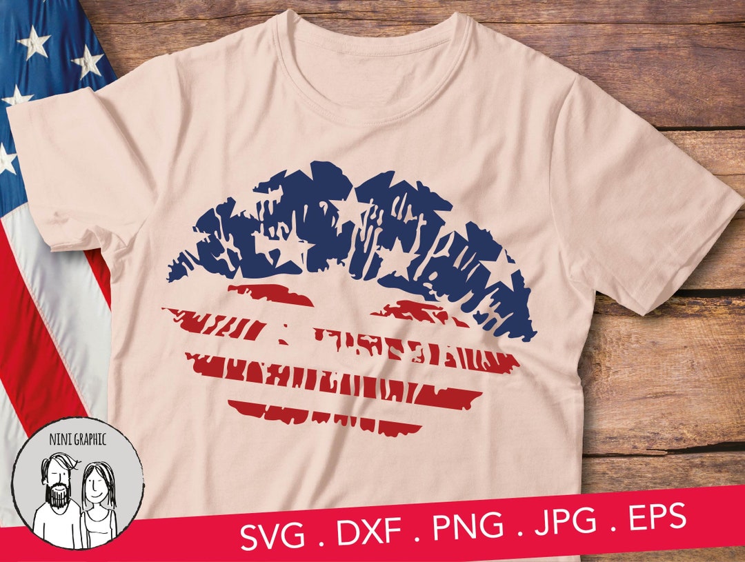 Flag Lips SVG 4th of July SVG, United States Flag SVG, Independence Day ...