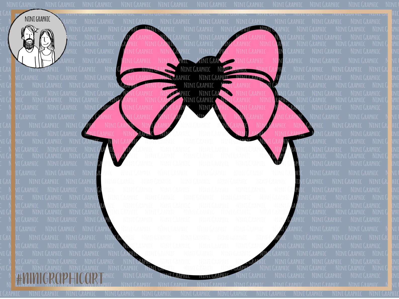 Bow Monogram Frame Svg SVG DXF EPS Bow Svg Southern Svg - Etsy