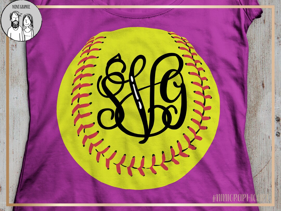 Softball Ball, Softball SVG, Softball Monogram, Svg, Png, Eps, Softball ...