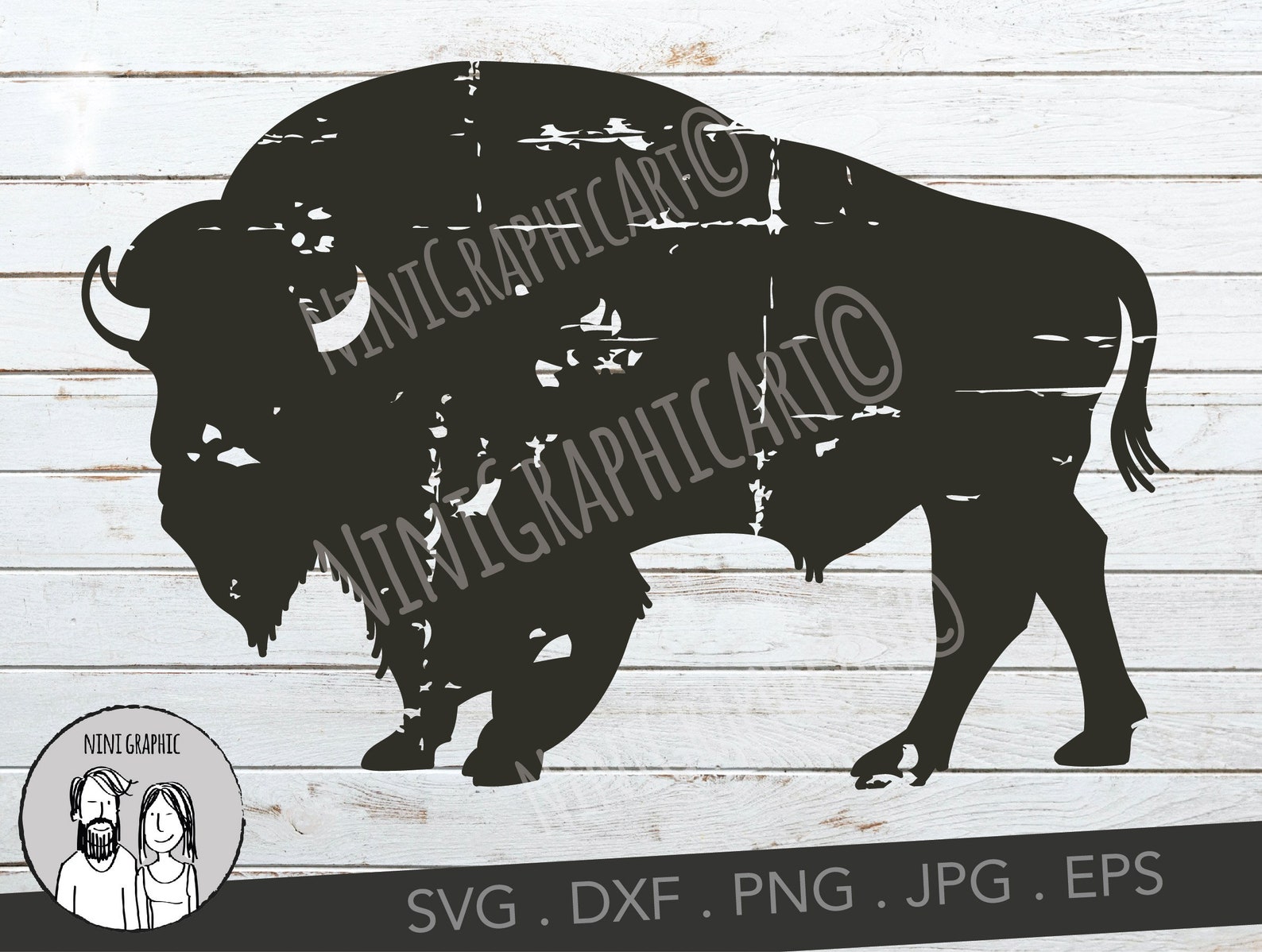 Buffalo SVG, Buffalo Grunge Svg, Bison SVG, Buffalo Distressed Svg ...
