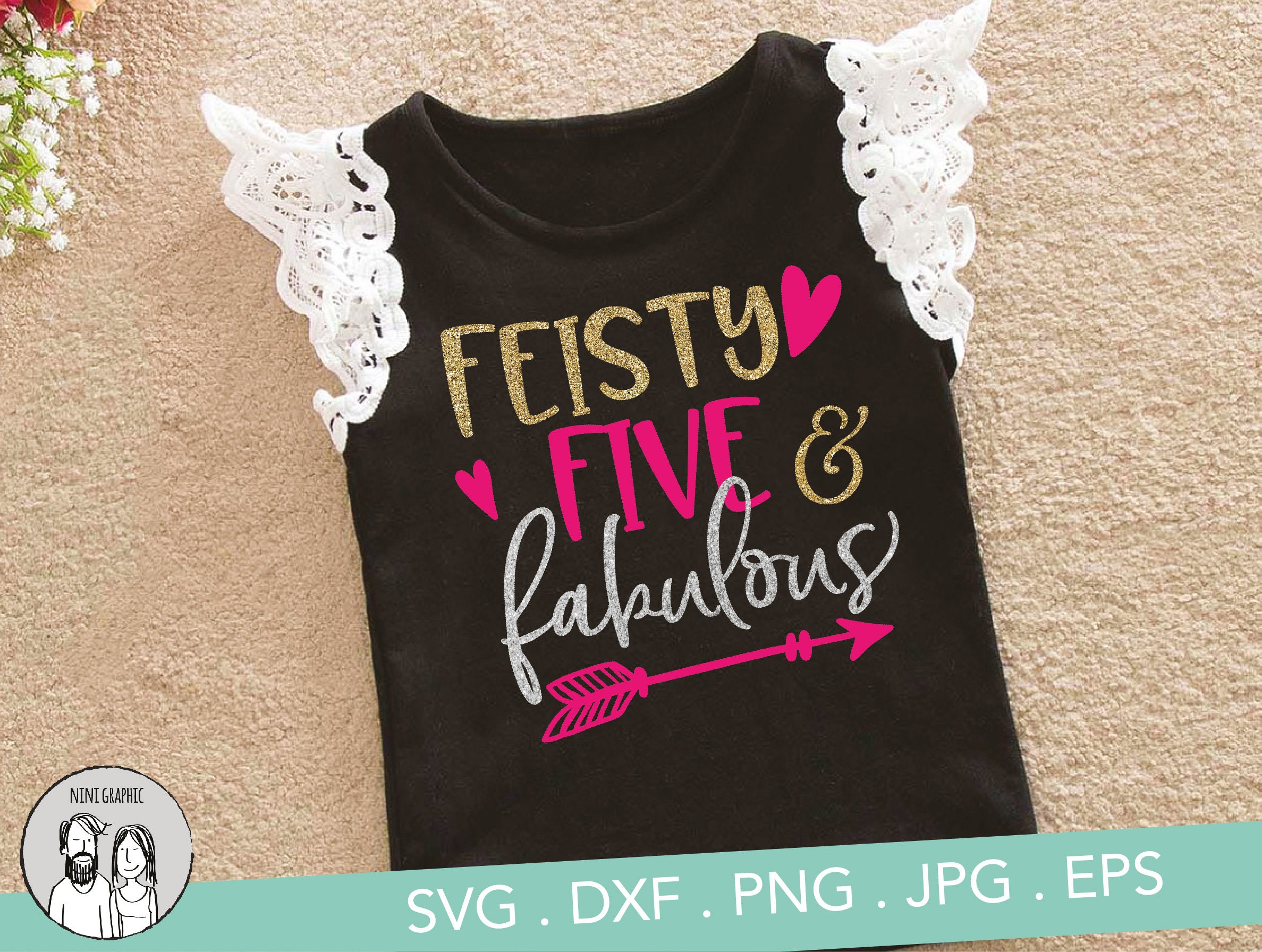 FEISTY FIVE & FABULOUS Svg Cricut Silhouette Cut File Fifth - Etsy