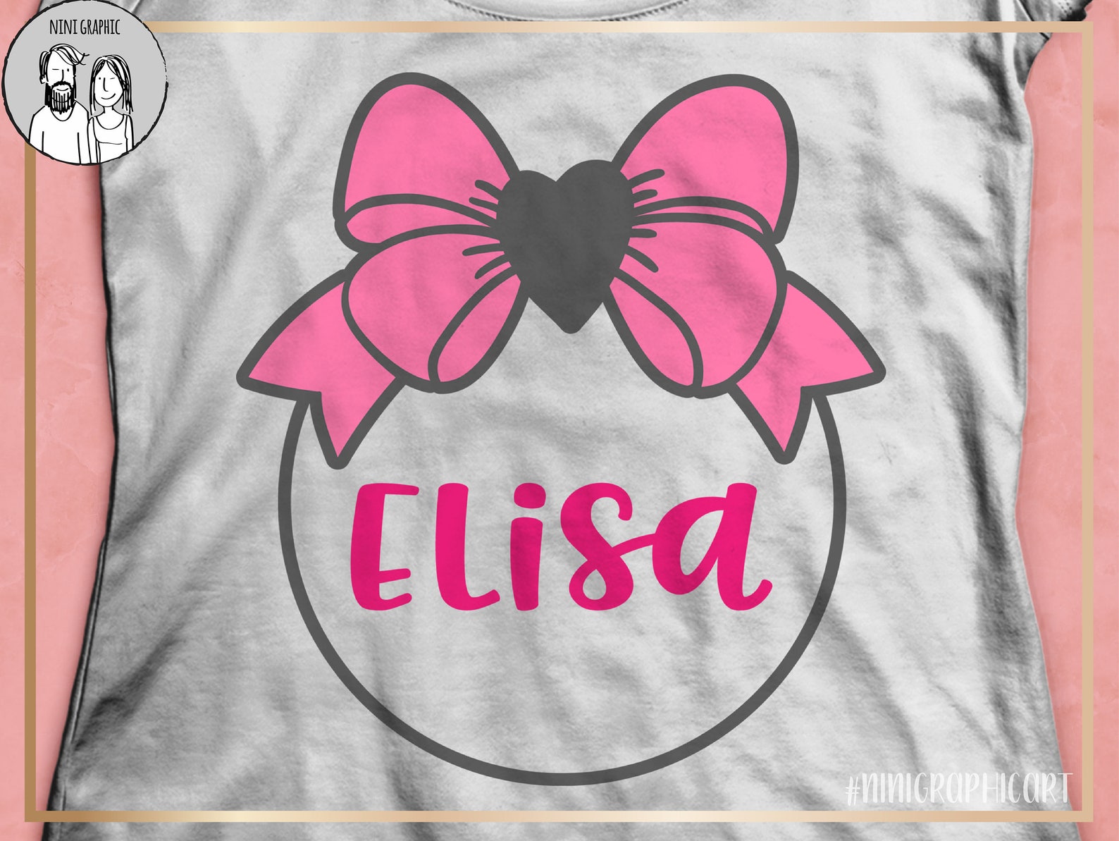 Bow Monogram Frame Svg SVG DXF EPS Bow Svg Southern Svg - Etsy