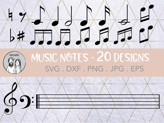 Music SVG Bundle Music Notes SVG Musical Notes Cut File for | Etsy Canada