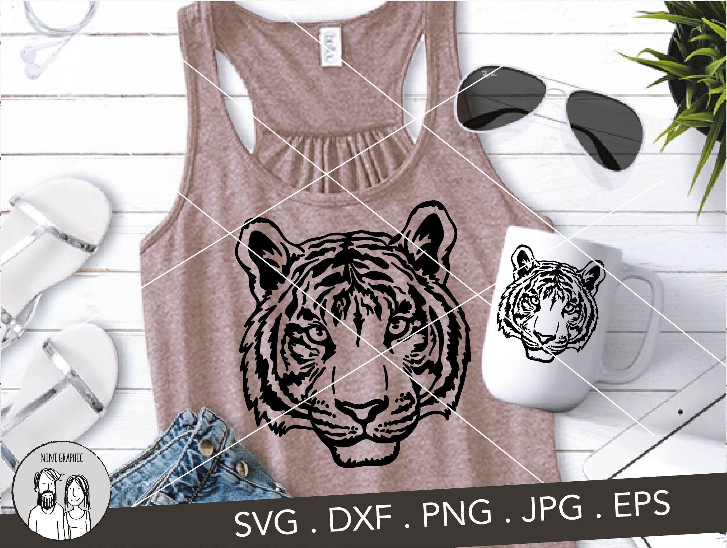 Tiger Head SVG, Wild Animal Face, Mascot Clipart, Tiger Logo Vector ...