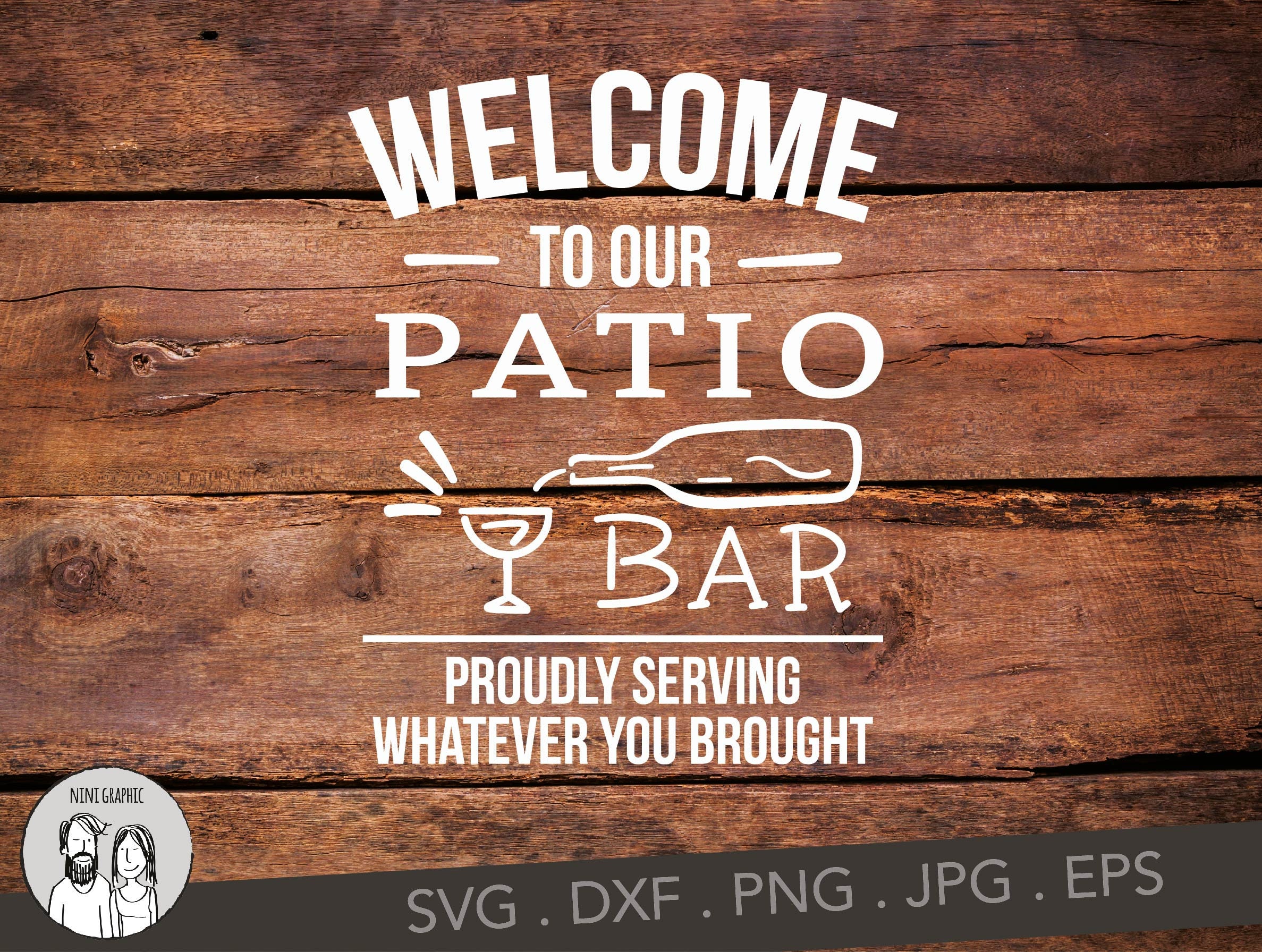 Welcome to our Patio bar Svg welcome home sign Svg garden | Etsy