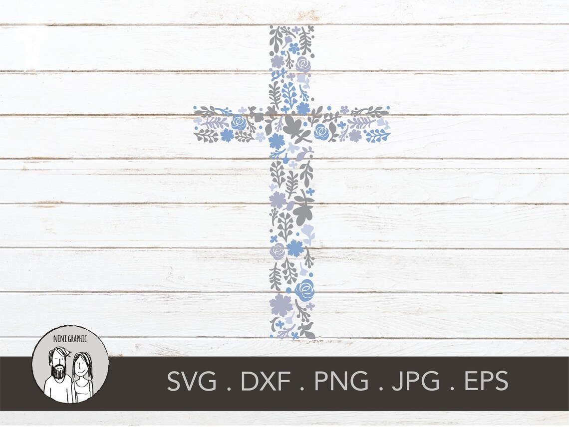 Floral Cross Svg Baptism Boy Floral Cross PRINTABLE Baptism | Etsy