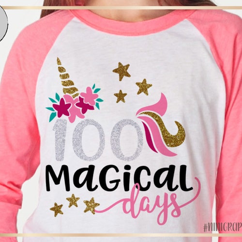 100 Days Svg 100th Day Of School Svg Unicorn Svg 100 Etsy