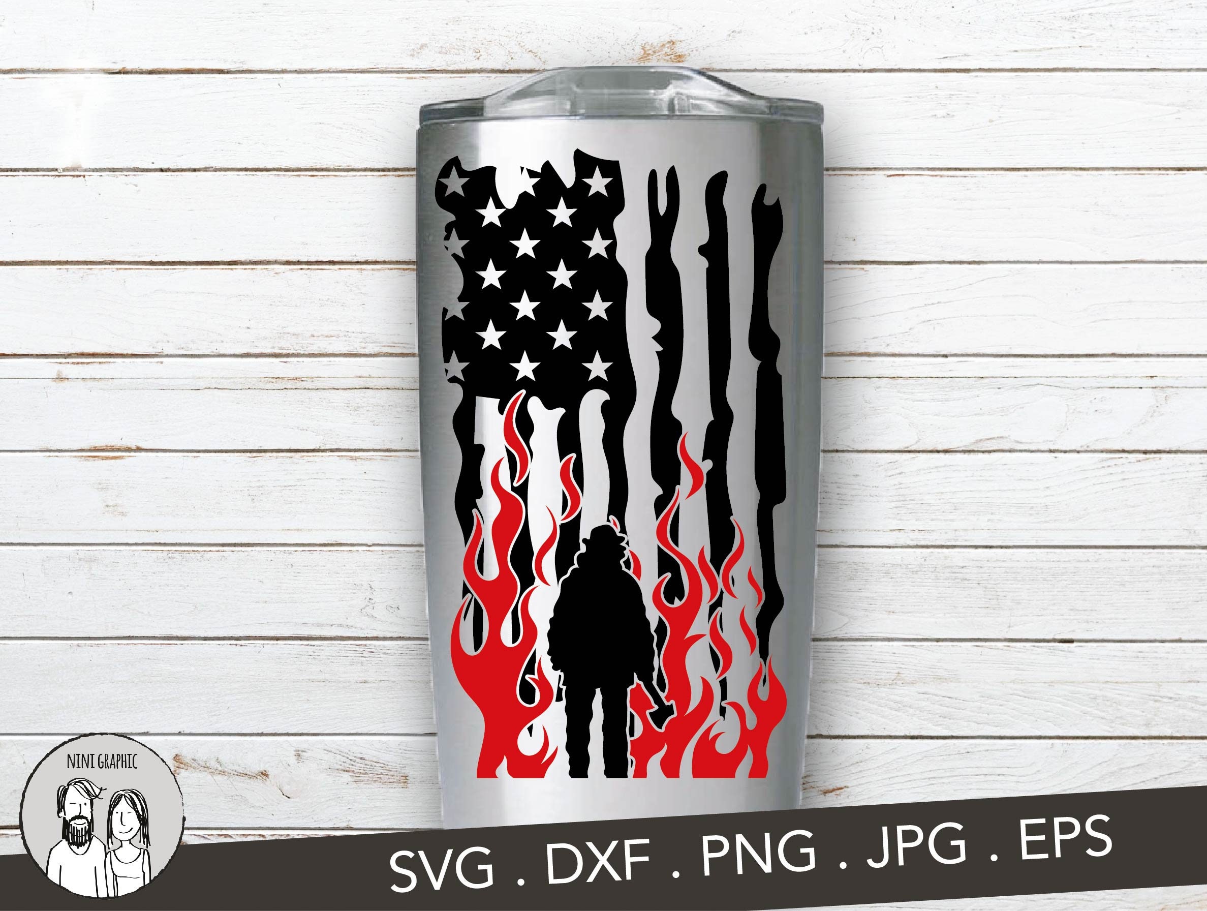 Firefighter Flag Svg Distressed Firefighter Flag Svg Fire | Etsy