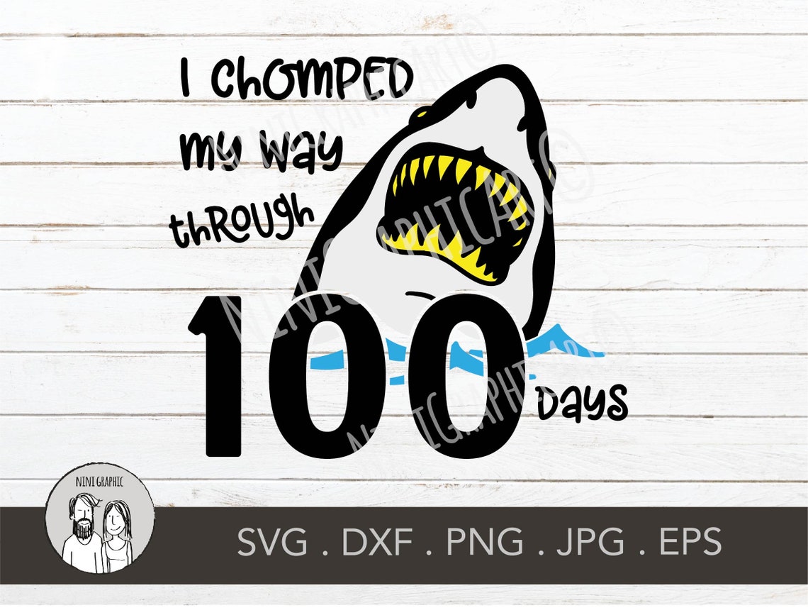 100th Day of School Svg 100 Days Svg Shark Svg Shark Kids | Etsy
