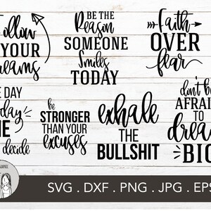Inspirational Quote SVG Cut File Bundle, Cut File for Cricut & Cameo ...